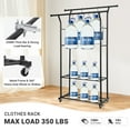 350LBS Double Rail Clothes Rack Heavy Duty 2 Tier Shelves Garment Rack ...