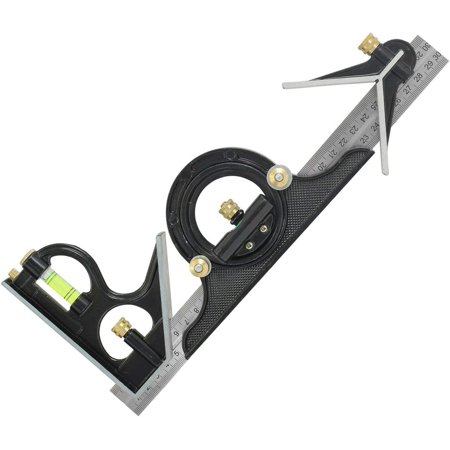 SYWAN 12" Adjustable Sliding Combination Square Ruler, Stainless Steel ...