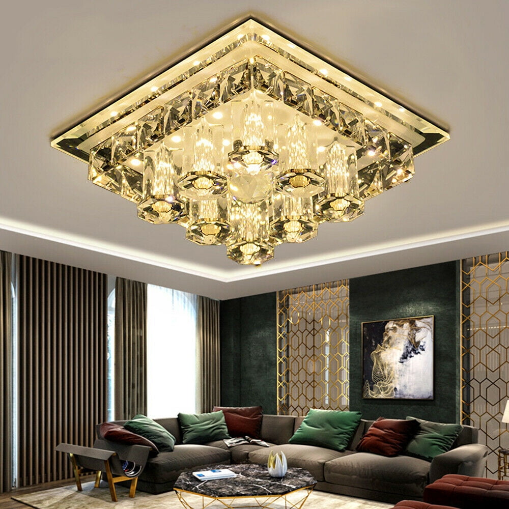 15W K9 Crystal Embed Ceiling Light Square LED for Study Room Entrance ...