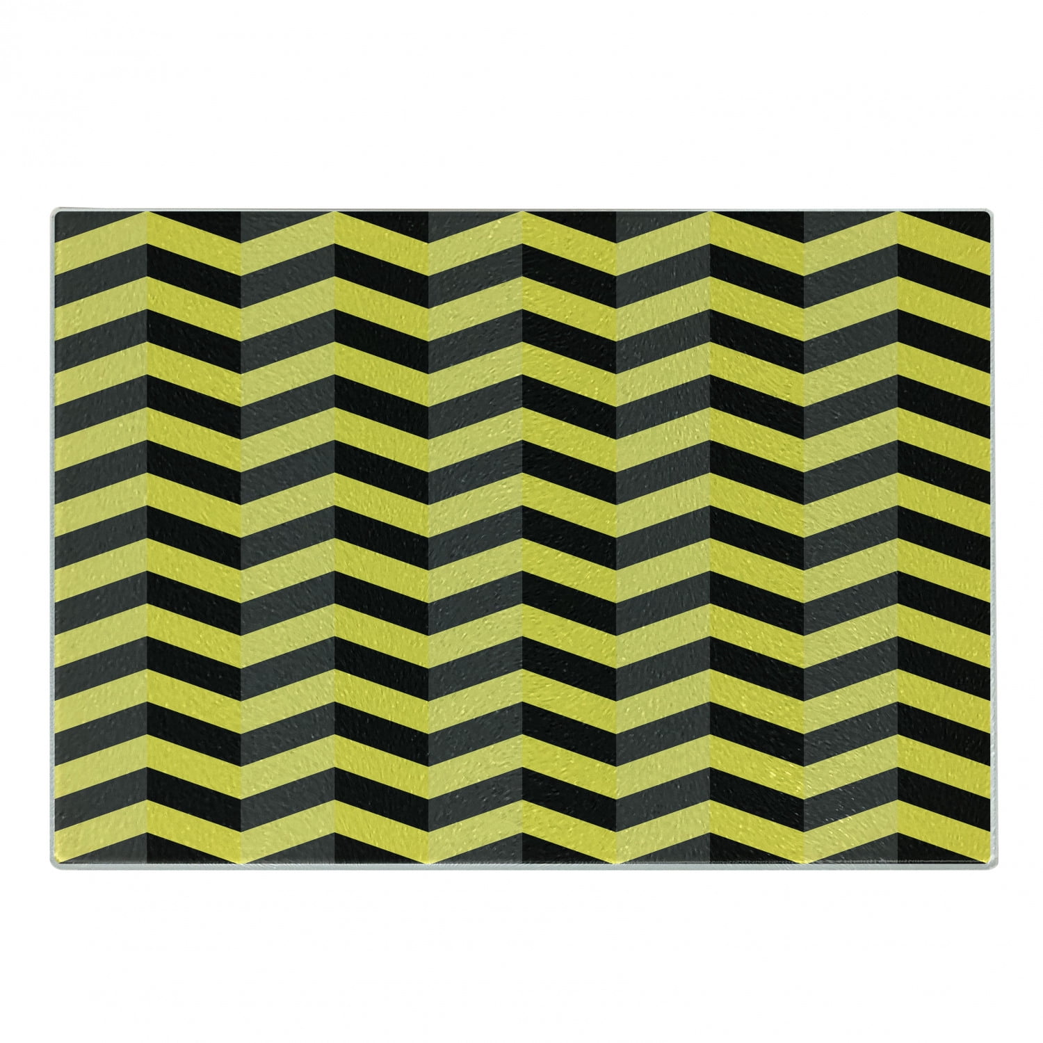 Yellow Chevron Cutting Board, Black and Yellow Chevron Pattern Danger ...