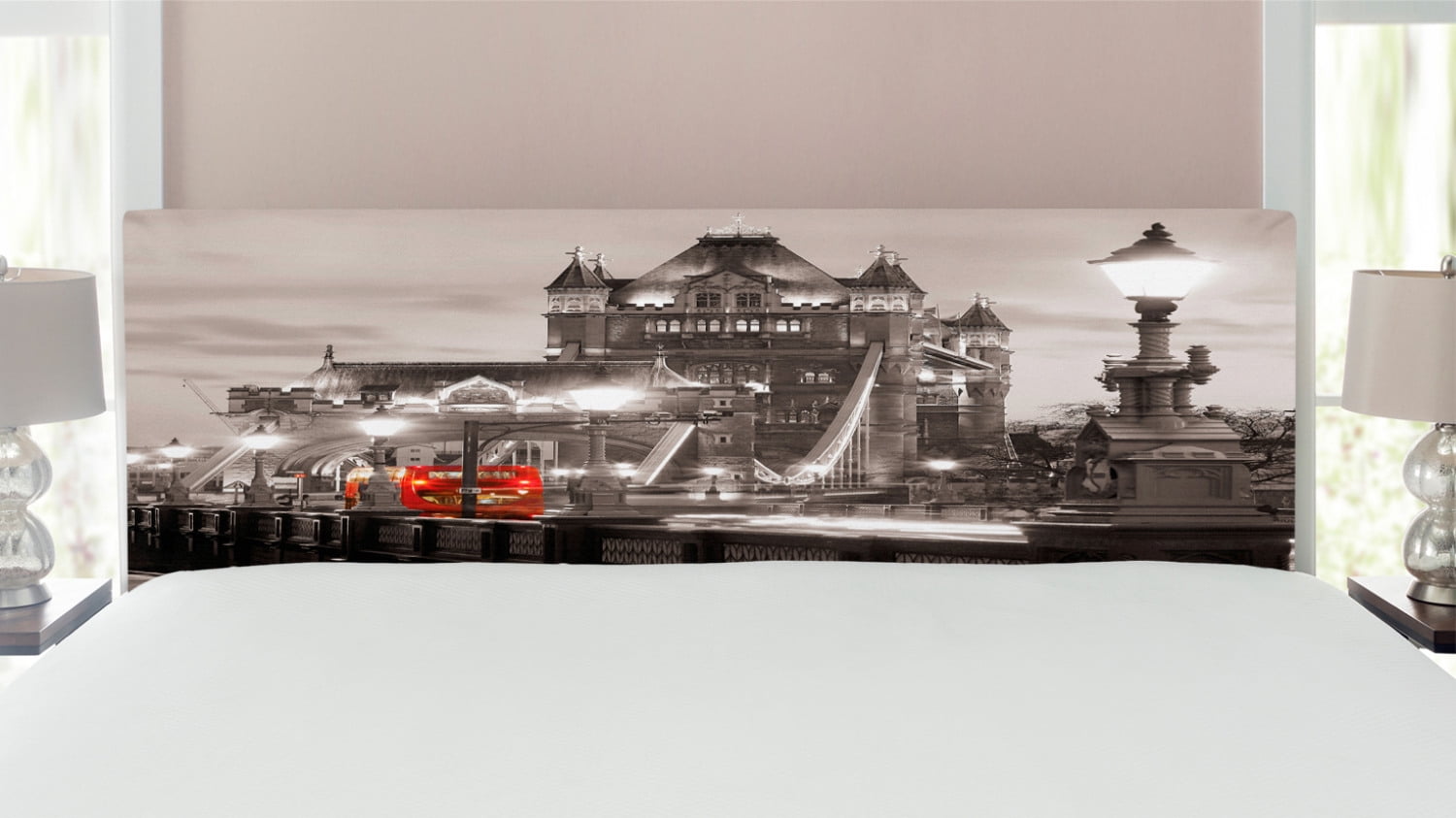 Black and White Headboard, London Theme Tower Bridge in the Famous City ...