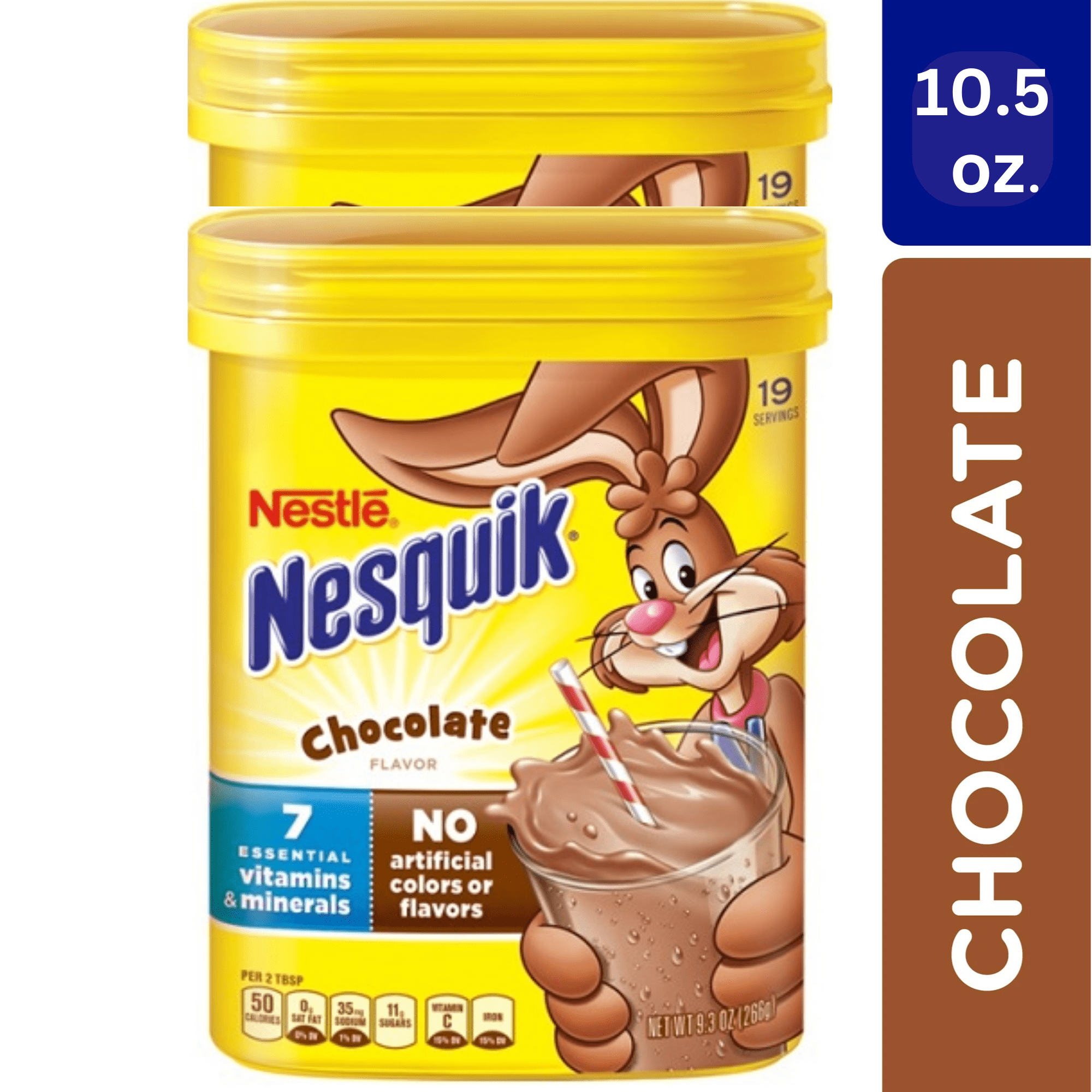 Nestle Nesquik Chocolate Flavor Powder Drink Mix, 10.5 oz.,(2 ...