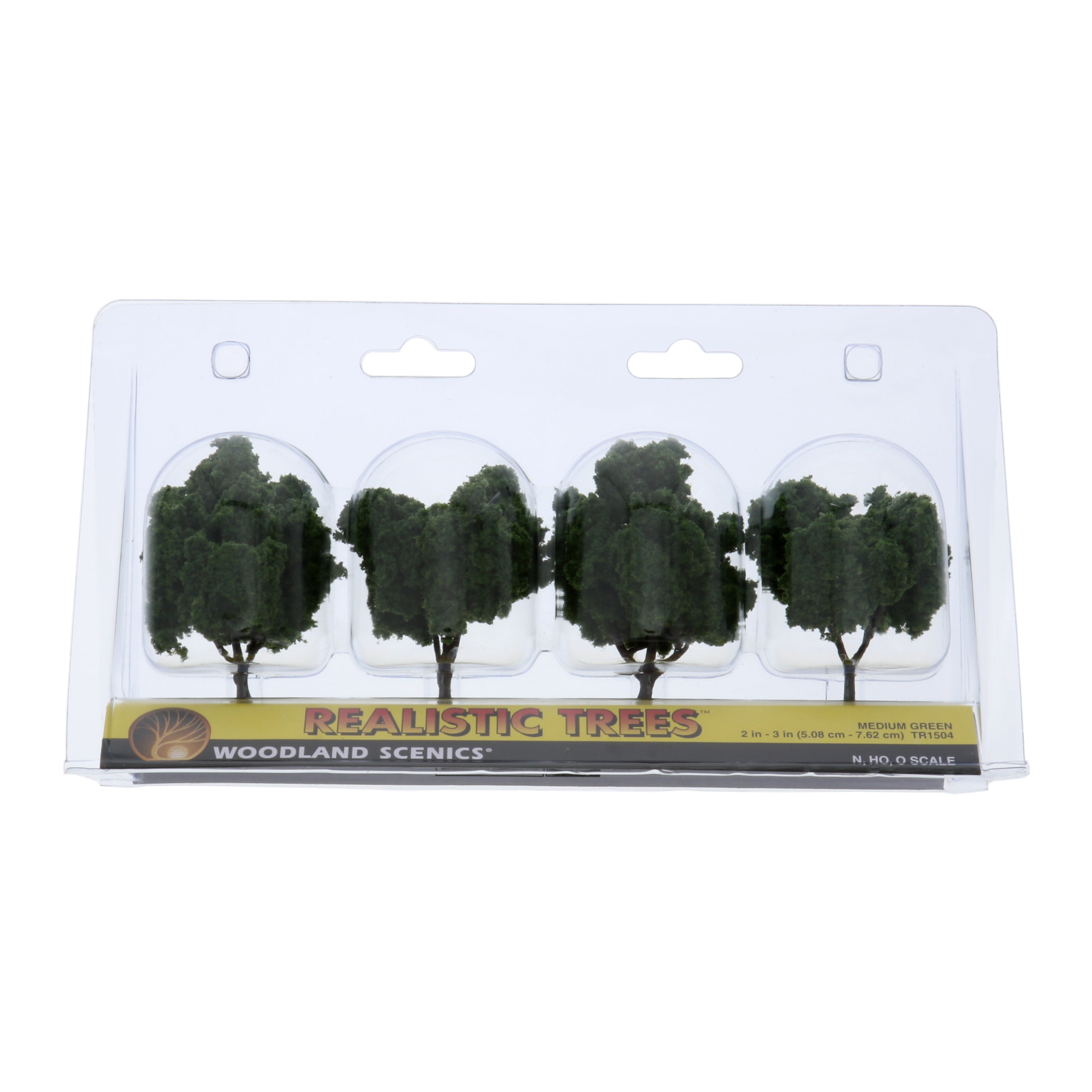 Woodland Scenics Ready Made Realistic Trees, 2" to 3", Medium Green, 4 ...