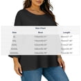 thefnos Plus Size Women Fall Winter Round Neck 3/4 Sleeve Solid Casual ...