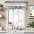 Blue Beige Stripes Window Valance for Kitchen, Vintage Rustic ...