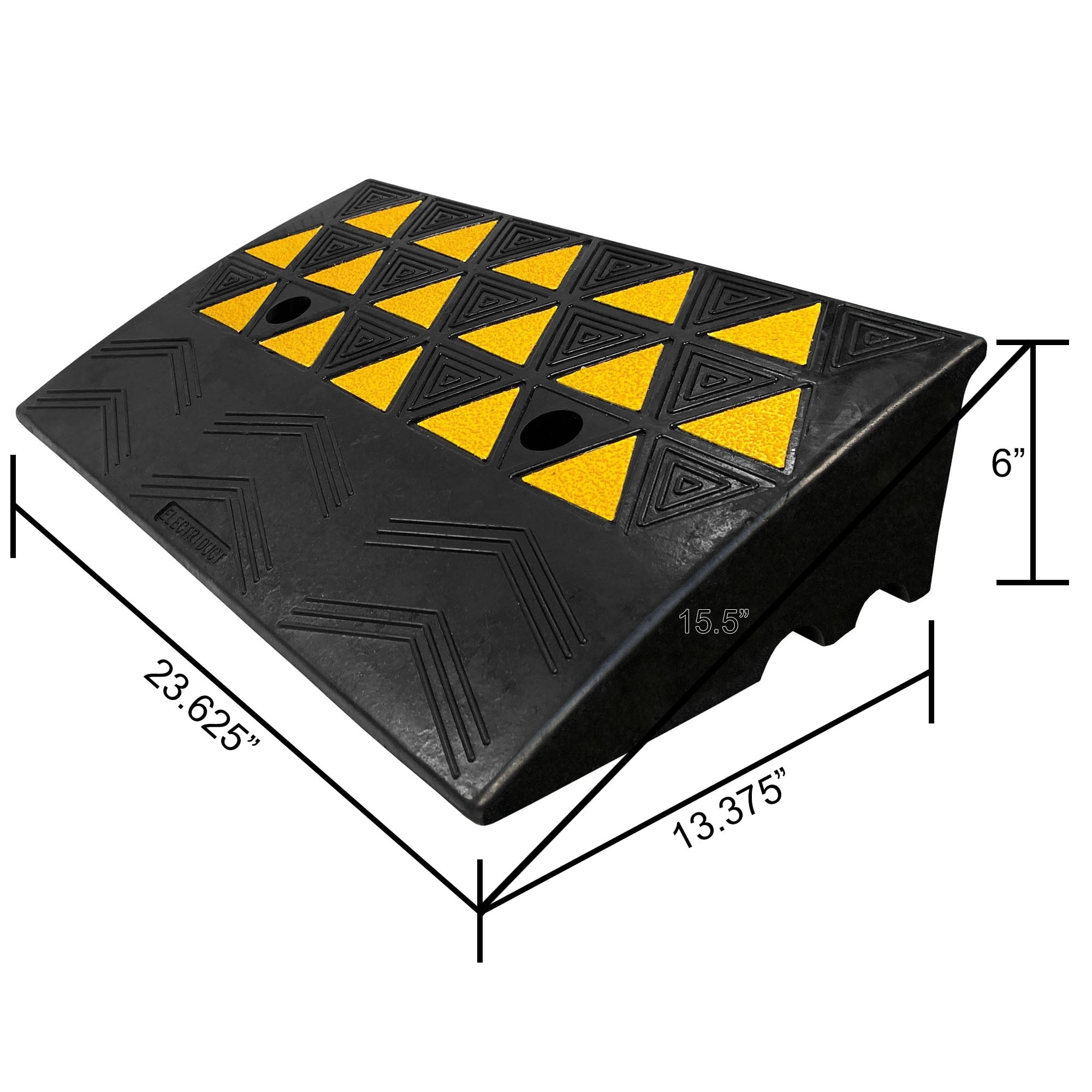 Electriduct 6" Rise Reflective Rubber Curb Ramp Only - Walmart.com