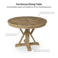 Farmhouse 40" Round Dining Table Rustic Solid Wood X-Base Dinner Table ...