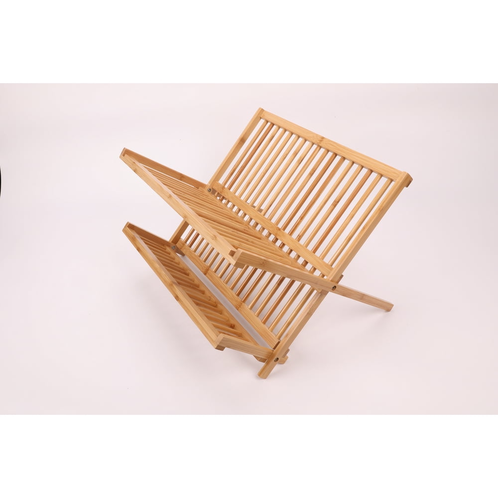 Better Homes & Gardens Natural Bamboo Dish Rack, 17.72'' x 12.28 ...