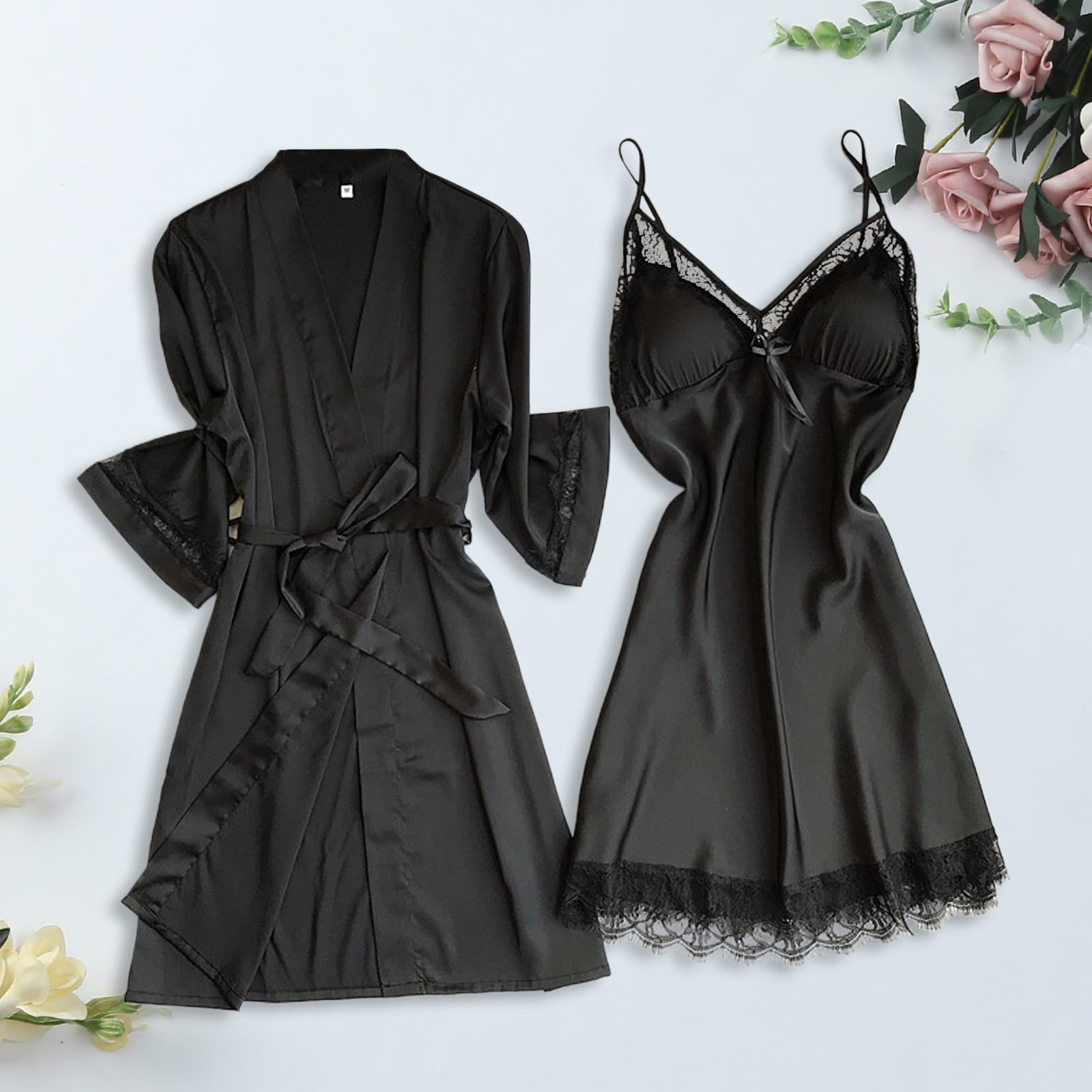 Click here for Zhangmingxx Women Pajama Sets For Women - Silk Hom... prices