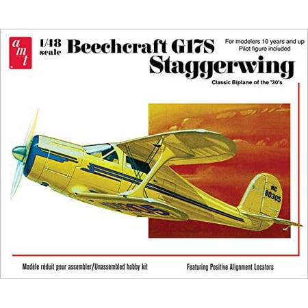 AMT Beechcraft G17S Staggerwing 1:48 Scale Model Airplane Kit 886 ...