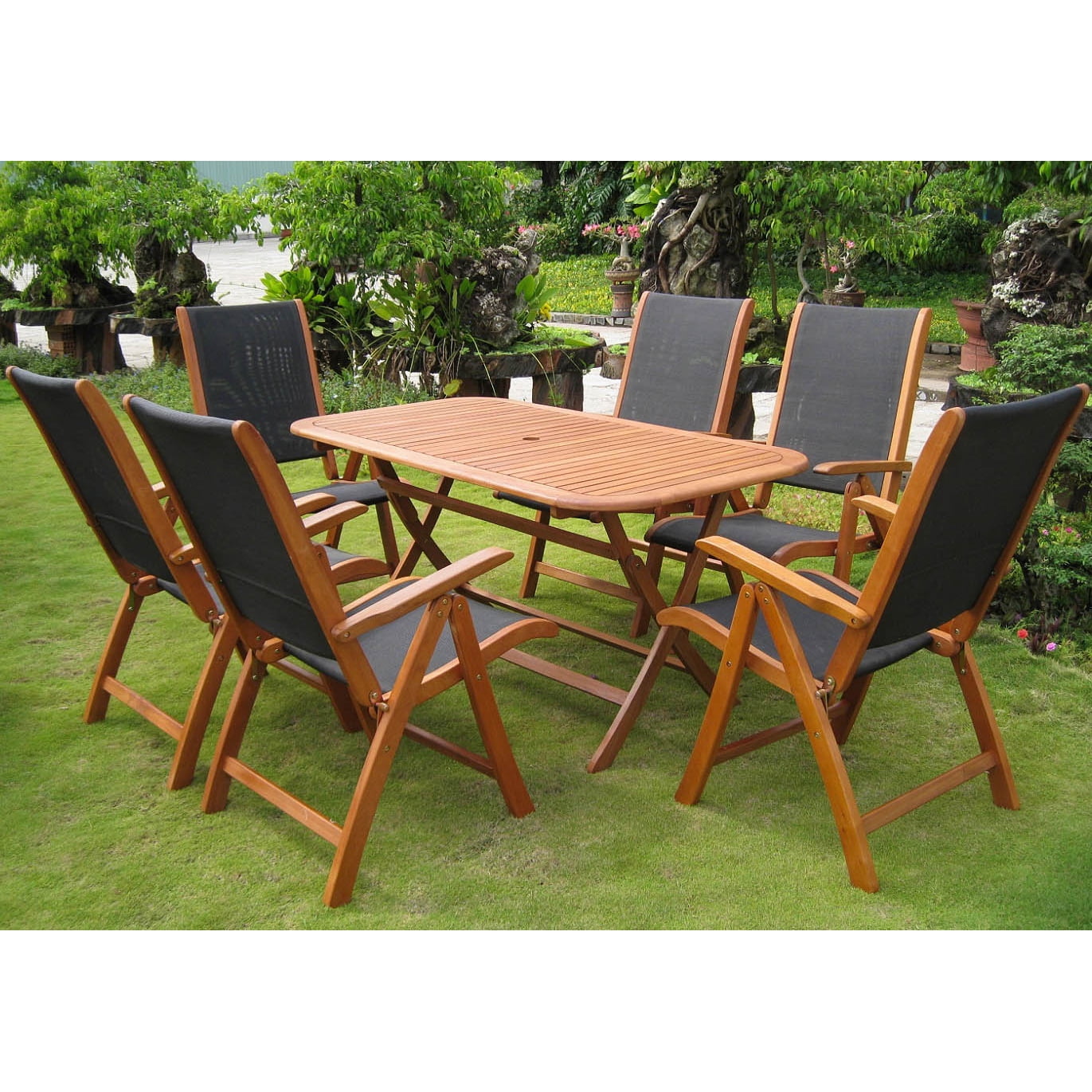 Lourdes Royal Tahiti 7-Piece Patio Set -Stain - Walmart.com