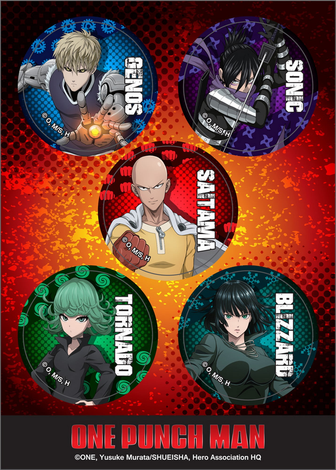 One Punch Man S2- Group Sticker Set 5"X7" - Walmart.com