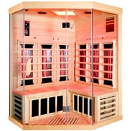 Maxxus 3-Person Corner Low EMF (Under 8MG) FAR Infrared Sauna (Canadian Hemlock) - Walmart.com