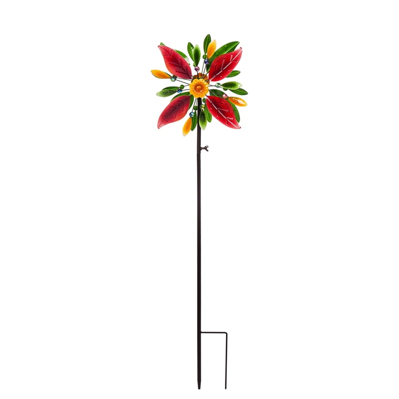 Wind Spinner Topper, Red-Green Leaves - Walmart.com