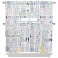 Lake Life Swag Curtains Valance & Tier Set, Colorful Word Pine Tree ...