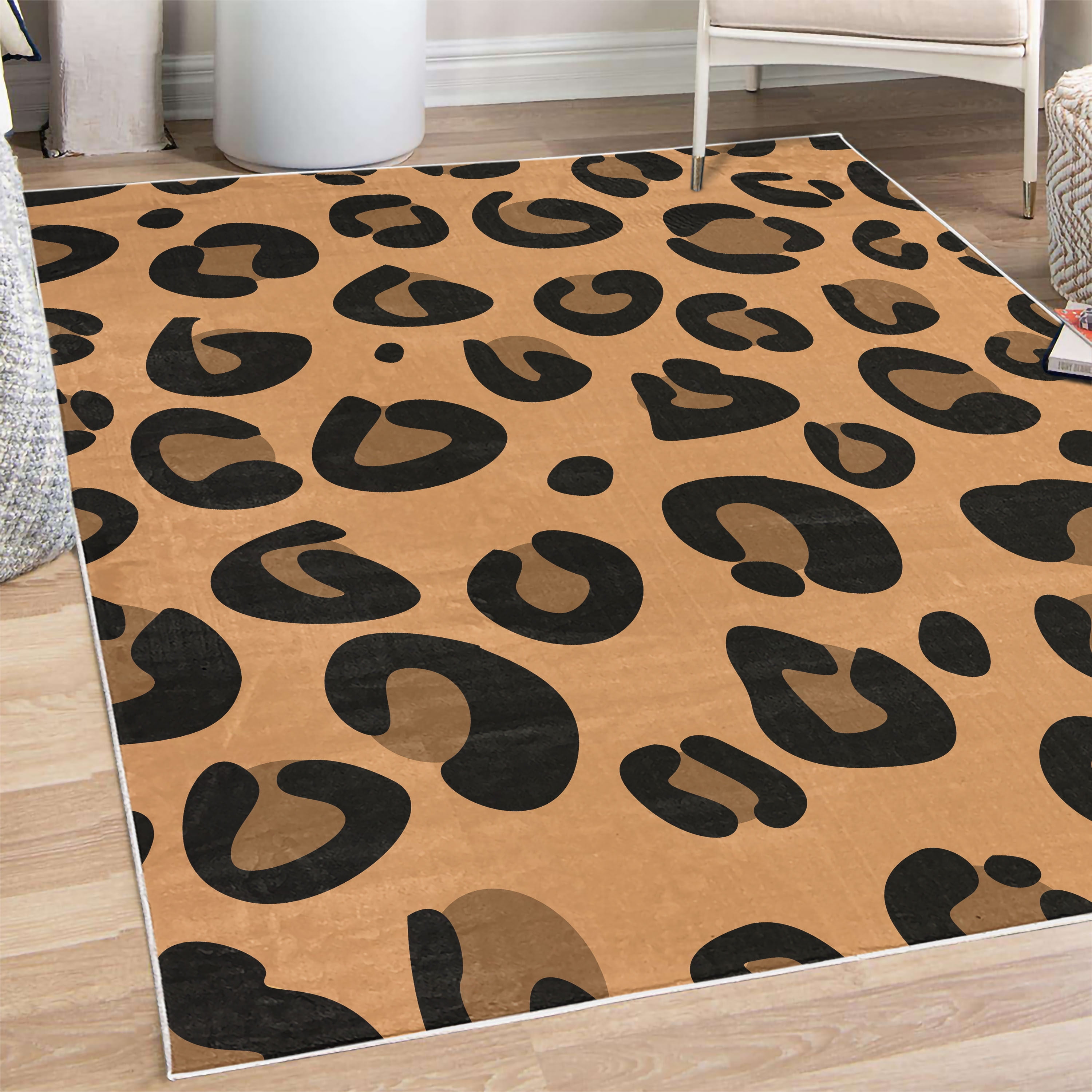 Animal Decorative Rug, Leopard Animal Skin Pattern in Abstract Style ...
