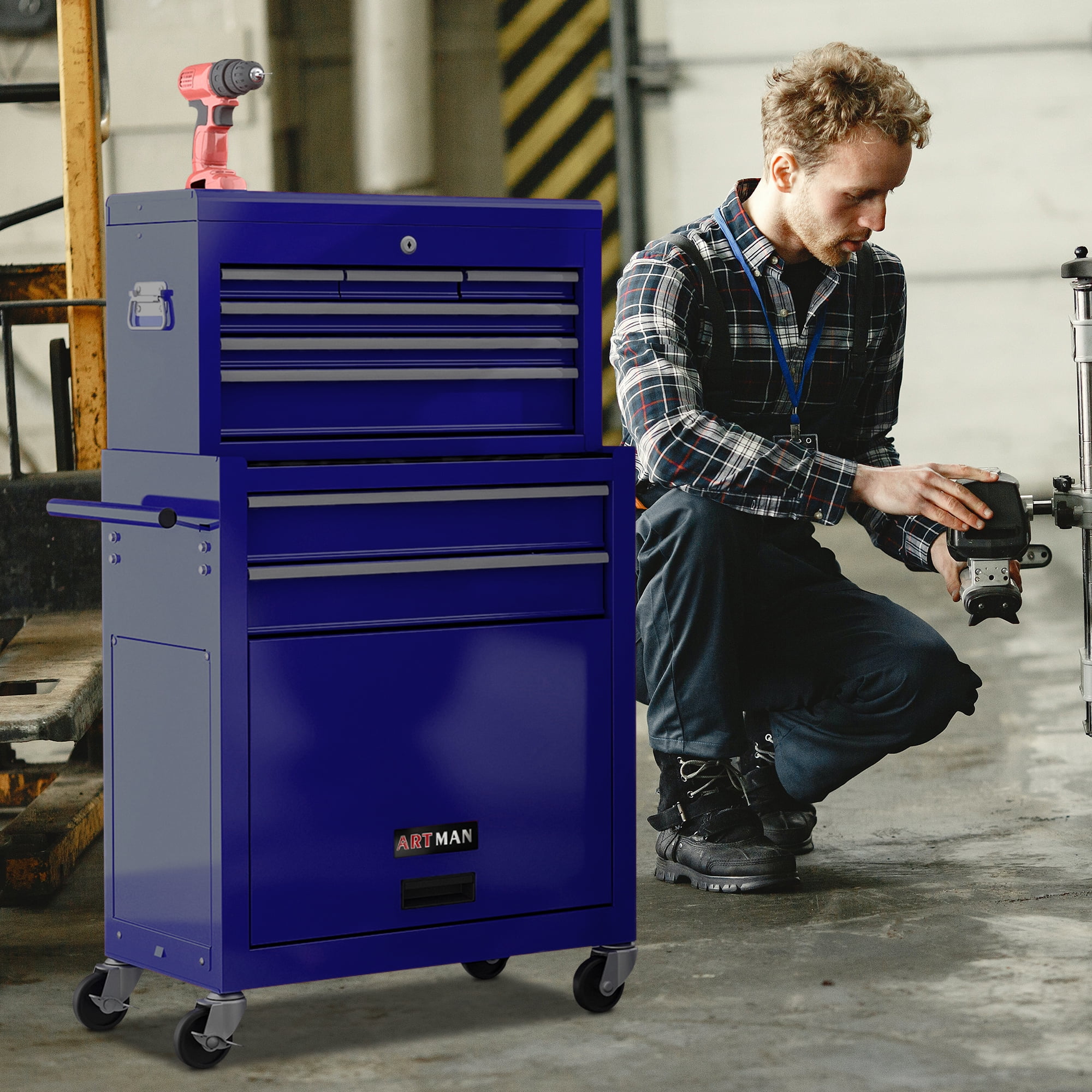 Rolling Tool Cabinet with Drawers, Lockable Tool Boxes Rolling Tool ...