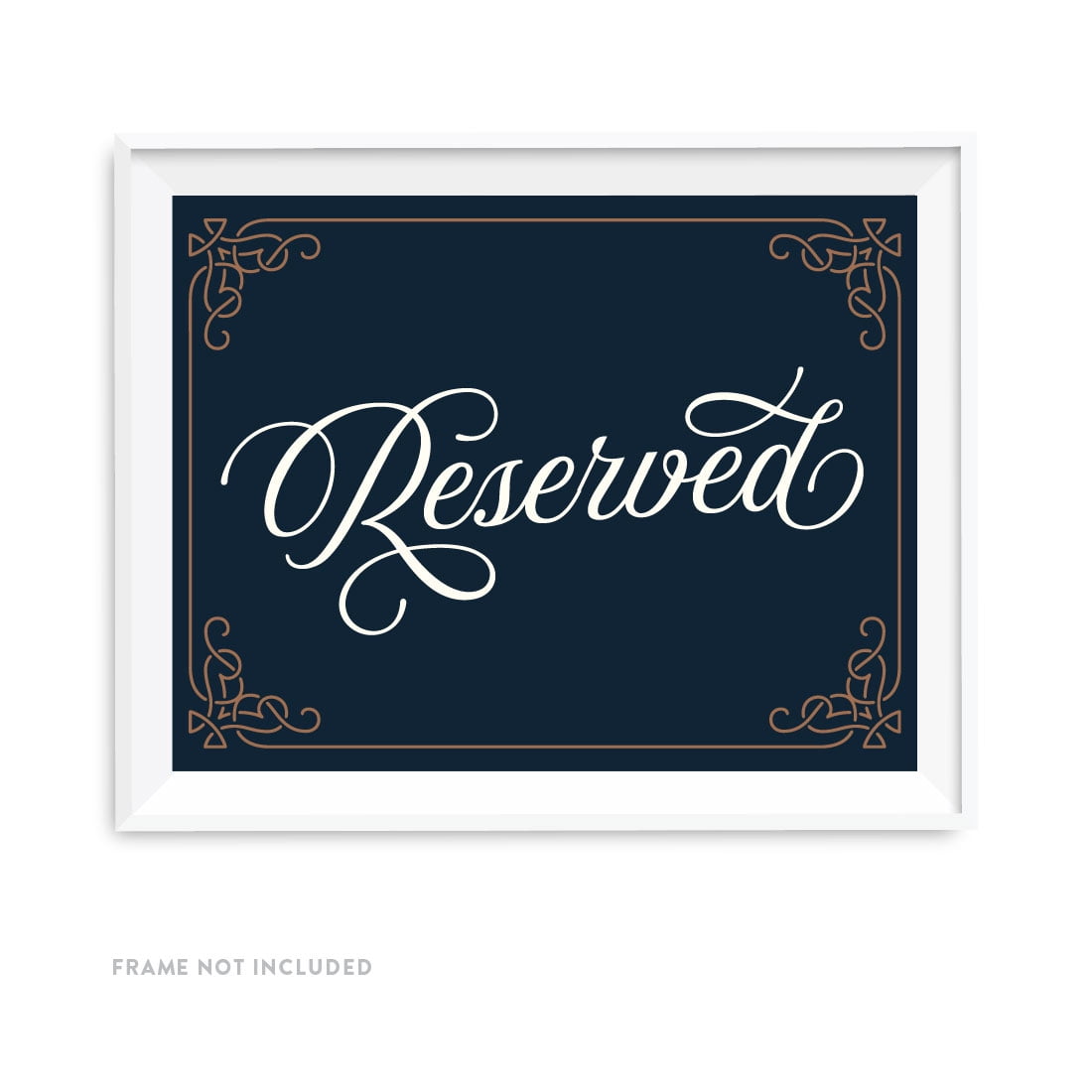 Navy Blue Art Deco Vintage Party Signs, Reserved, 8.5x11-inch - Walmart.com