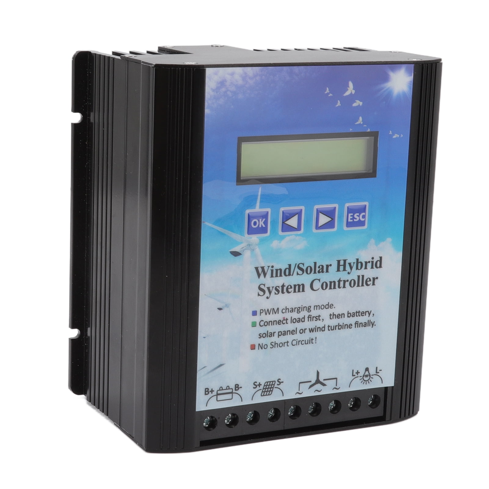 Controlador de carga de impulso solar eólico, 24 V-48 V Controlador híbrido eólico solar PWM ...