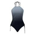 Aayomet Women Sexy High Neck Halter Ruched Tankini Swimsuit Beach Tummy