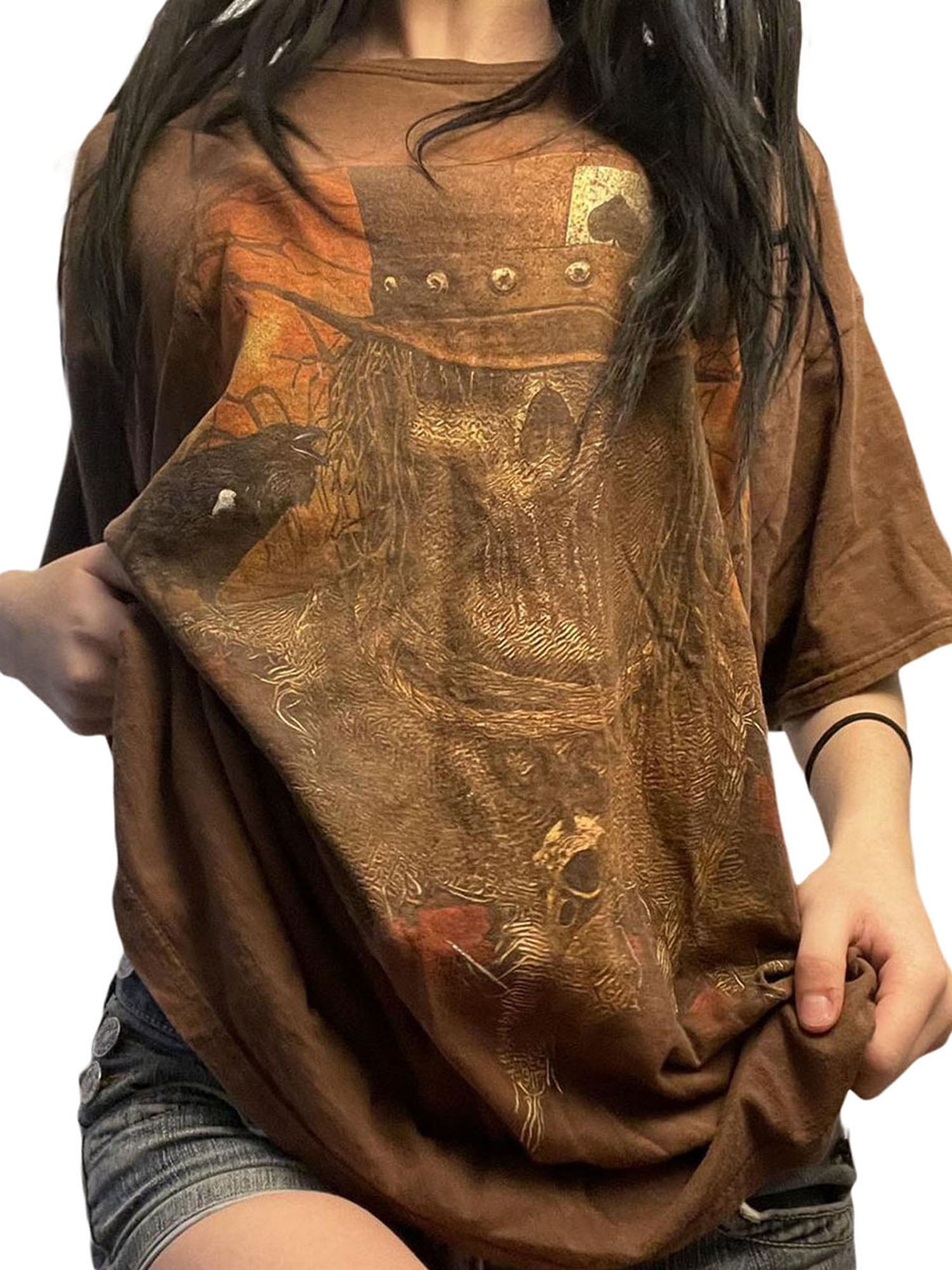 Women Girls Y2k Short Sleeve T-Shirt Vintage Aesthetic Skull Graphic ...