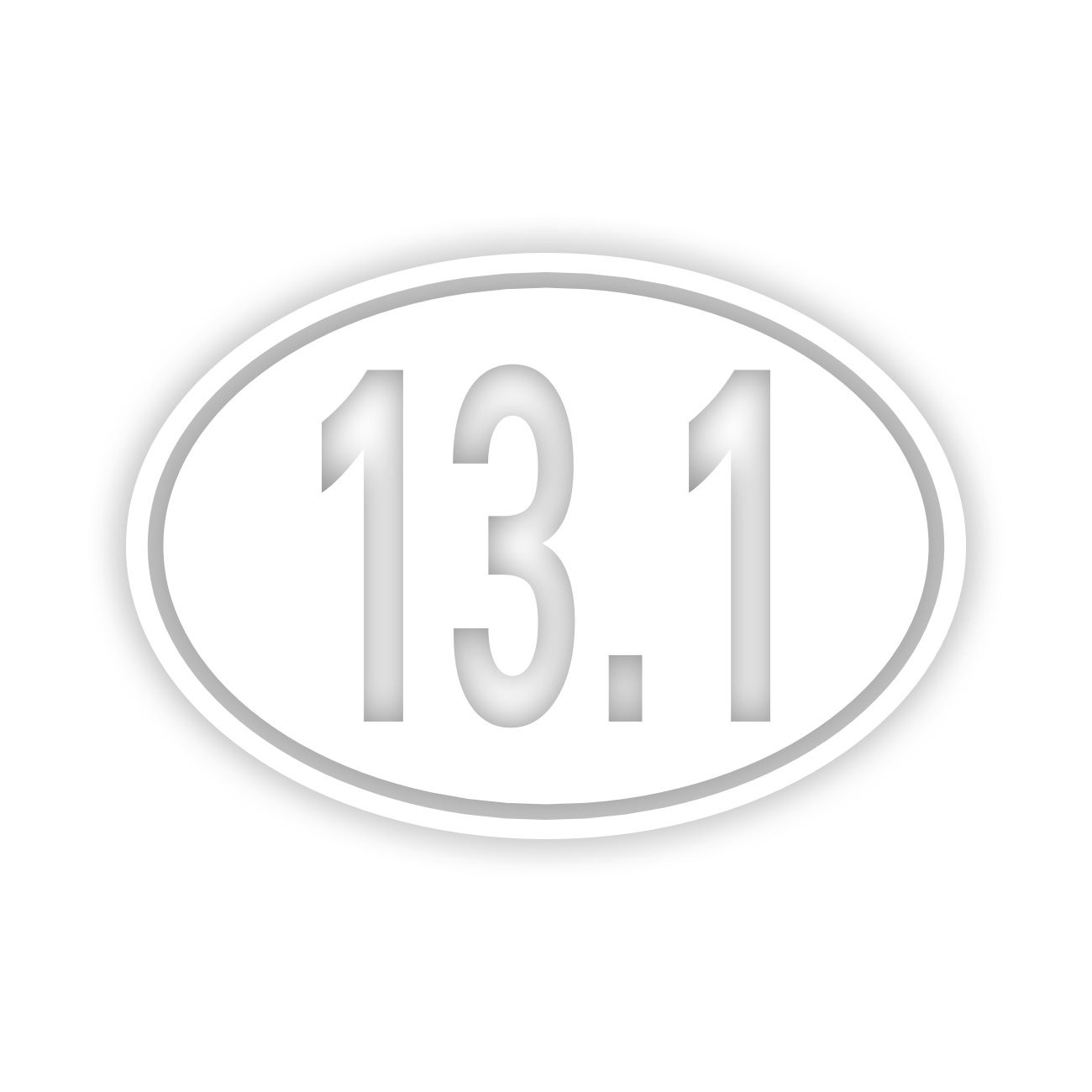 Oval 13.1 Sticker Decal Die Cut - Self Adhesive Vinyl - Weatherproof ...