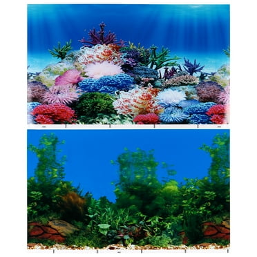 LAFGUR Fish Tank Wall Decorations, Fish Tank Poster,PVC Coral Aquarium ...