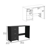 3 Drawers Writing Desk, Black - Walmart.com