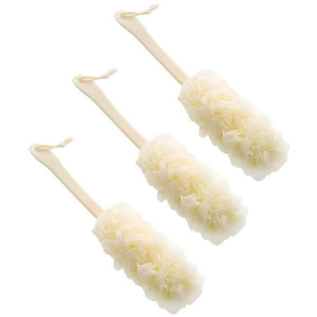 3 Pack Multiple Long Handled Bath Shower Body Brush Soft Nylon Mesh ...