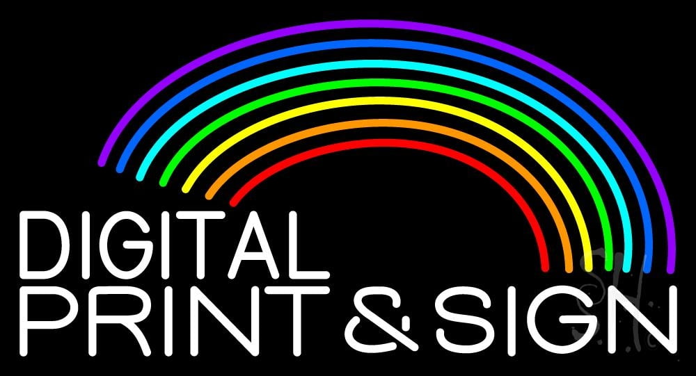 Digital Print And Sign LED Neon Sign 20 x 37 - inches, Clear Edge Cut ...