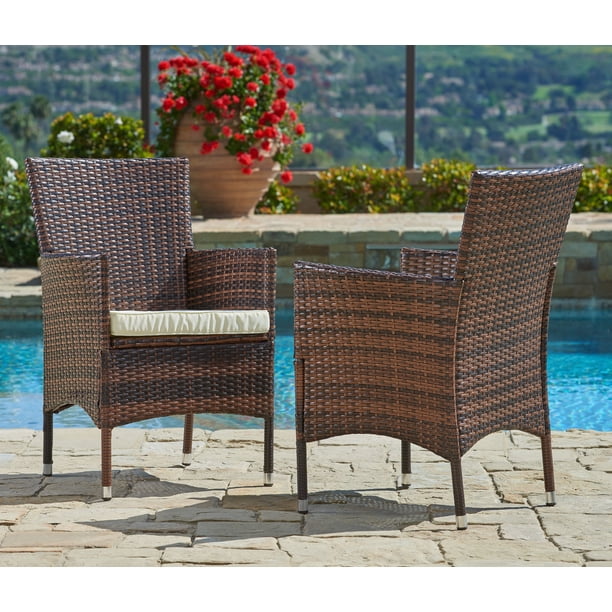 SUNCROWN Outdoor Furniture Wicker Chairs (2-Piece Set) Thick, Durable ...