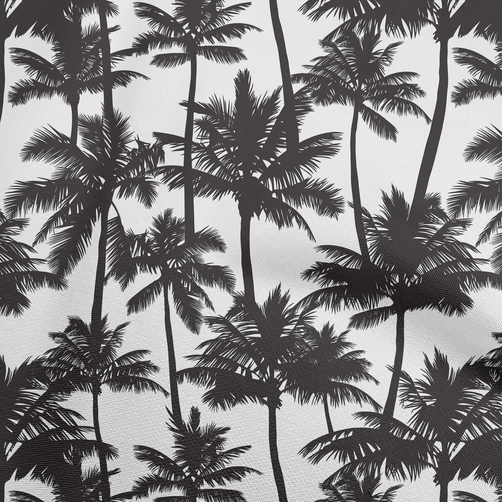 oneOone Silk Tabby White Fabric Coconut Tree & Leaf Sewing Material ...