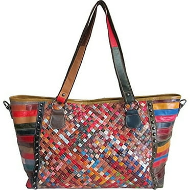 Amerileather Linwood Leather Tote Bag, Handbag with Pockets, Detachable ...