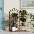 Tikea 4-Tier Castle-Shaped Indoor/Outdoor Plant Stand, Large Wooden ...