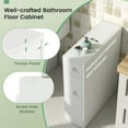 Costway Stand Alone Small Furniture: Narrow Bathroom Floor Cabinet with ...