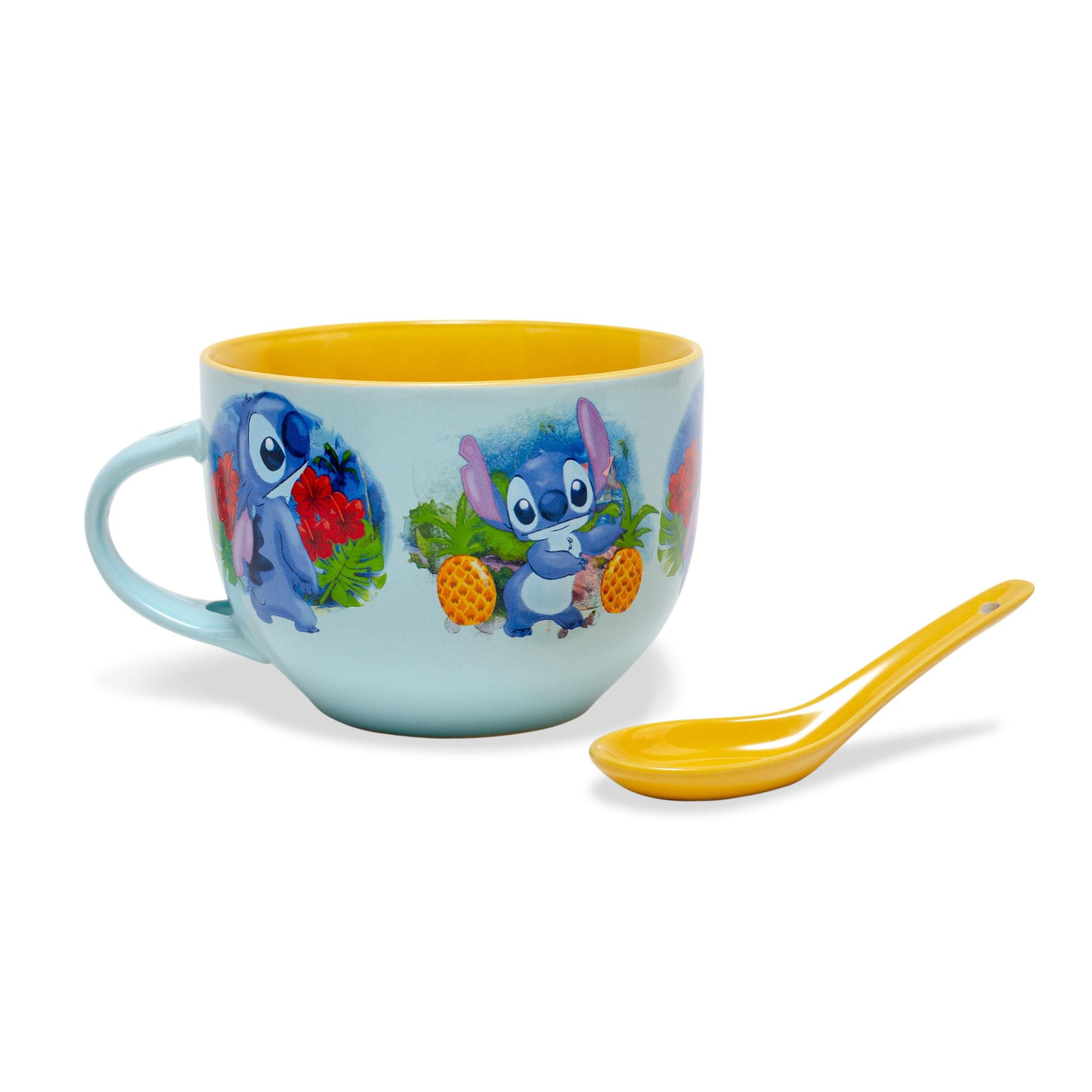 Disney Lilo & Stitch Ceramic Soup Mug With Spoon | Holds 24 Ounces ...