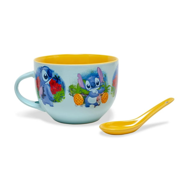 Disney Lilo & Stitch Ceramic Soup Mug With Spoon | Holds 24 Ounces ...