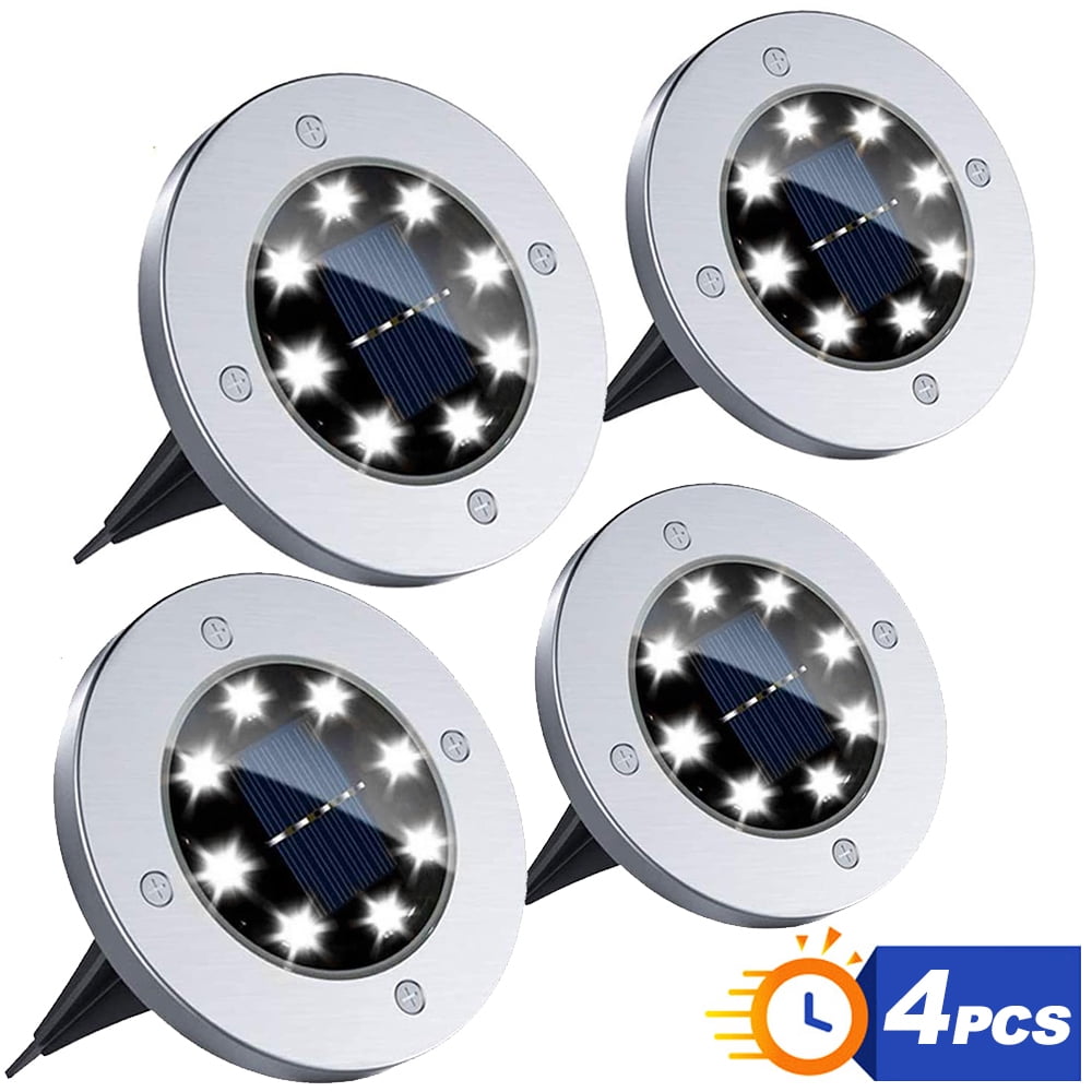 Solar Ground Lights, Upgraded 8 LED Solar Garden Lights Outdoor Pathway ...