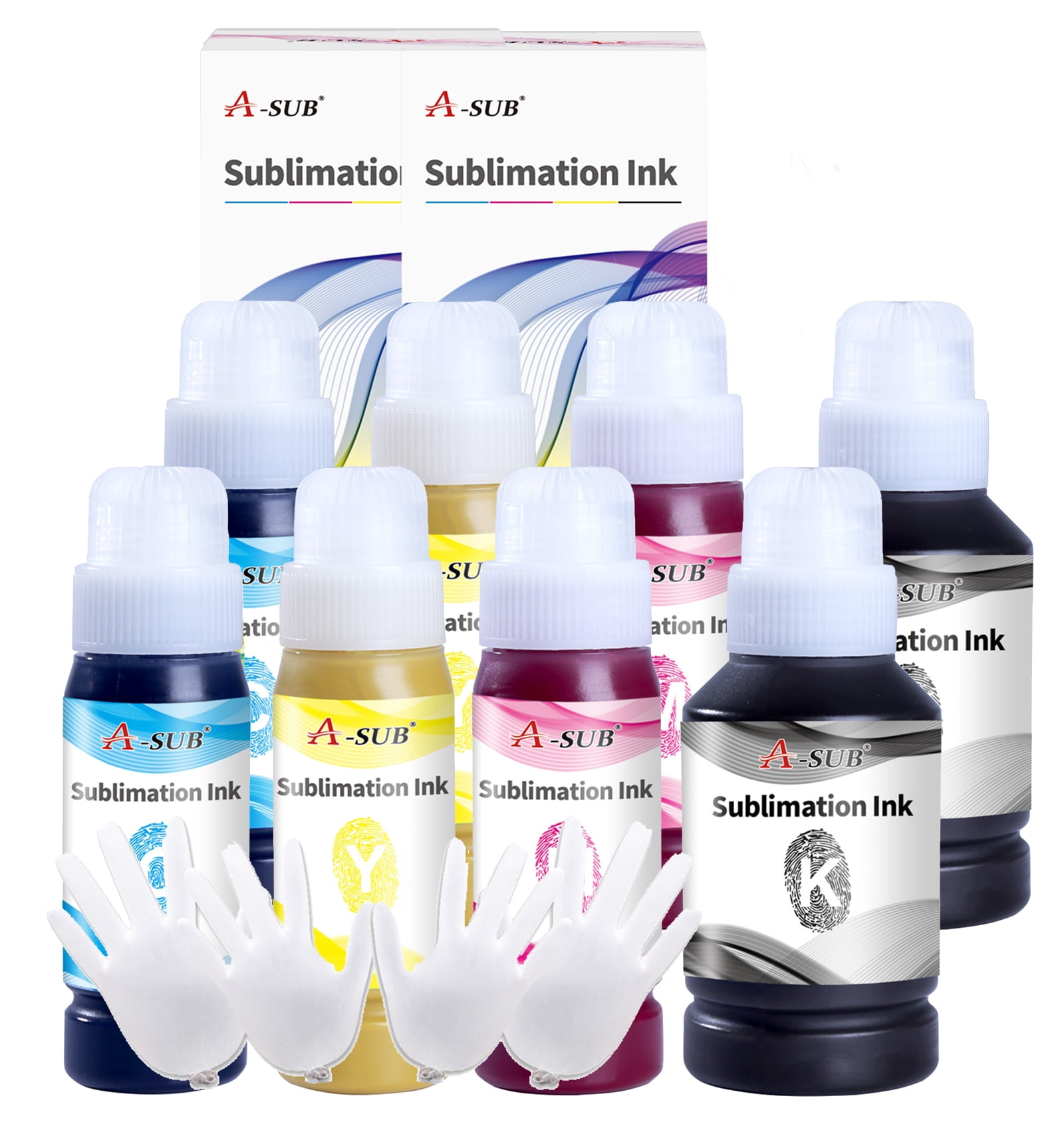 8 Bottles A-SUB Sublimation Ink for Epson Printers ET-2400 ET-2720 ET ...