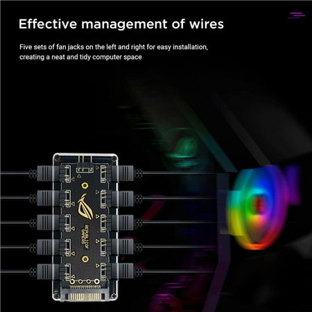 RGB 3-pin 5V 10 Hub Splitter SATA Power rgb splitter hub 3pin pin sata ...