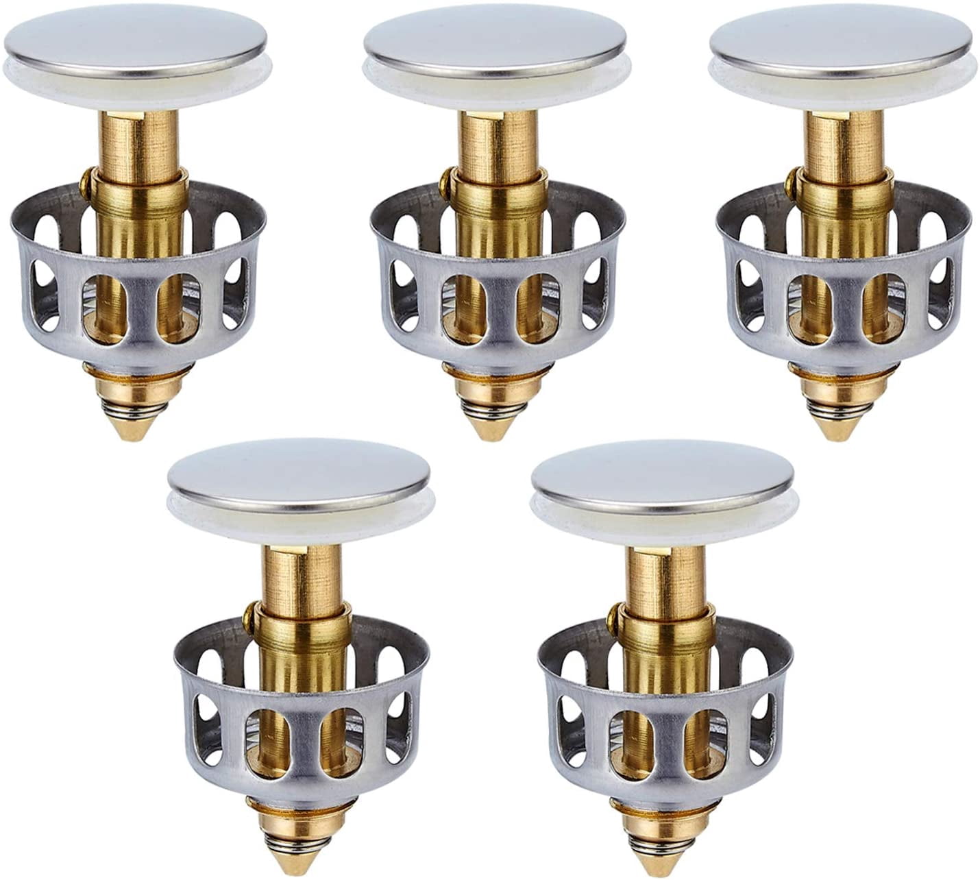 Upgraded Universal Bathroom Sink Stopper, Bullet Core Push Type Basin ...