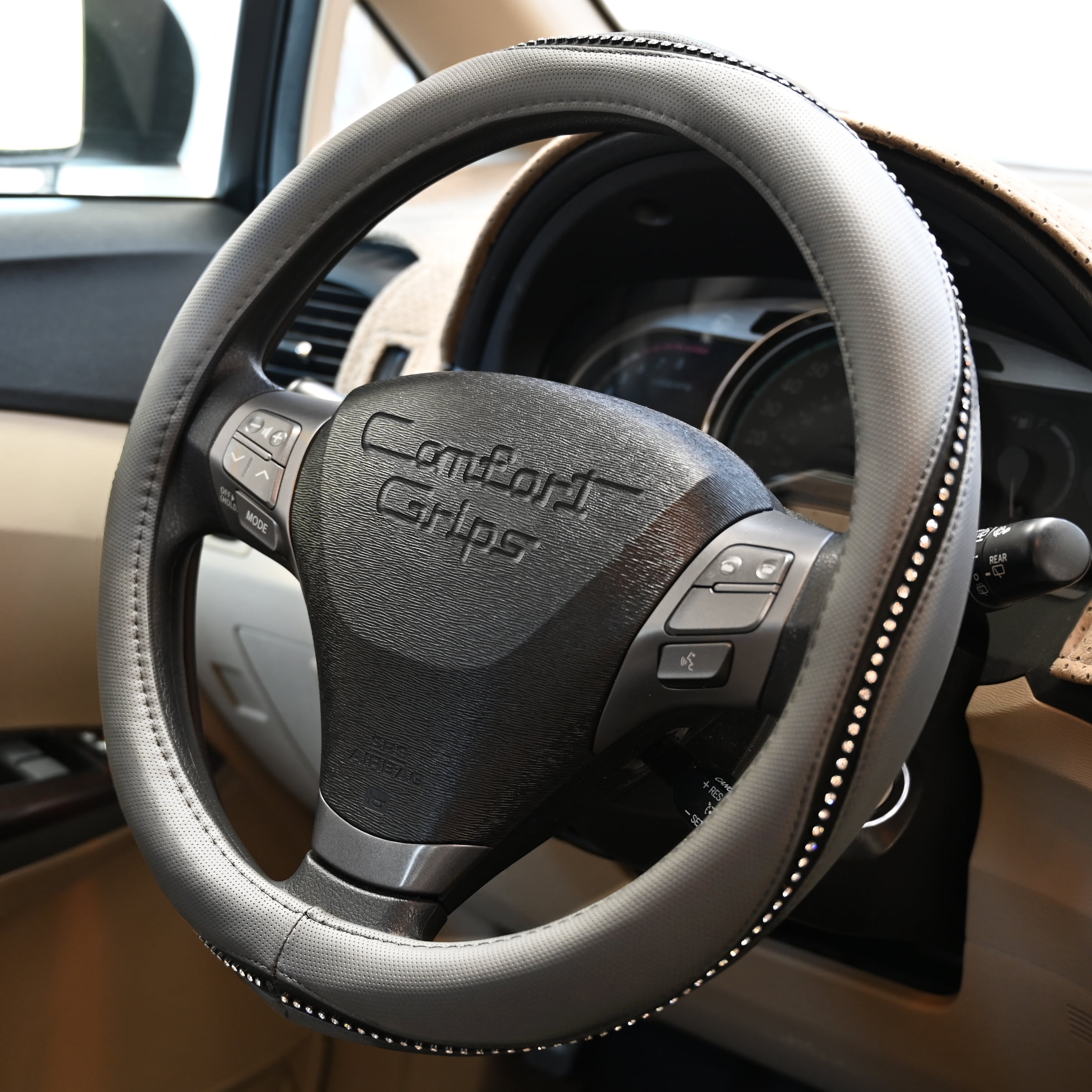 Comfort Grips Steering Wheel Cover - Gem Grip Small (13.5 - 14.4) Grey ...