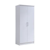 Hodedah 2-Door Wardrobe with 4-Shelves, White - Walmart.com