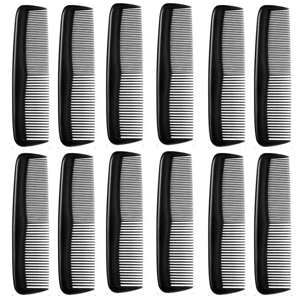 Professional Quality 5" Heavy Duty Pocket Comb, Unbreakable, Black, 4 ...