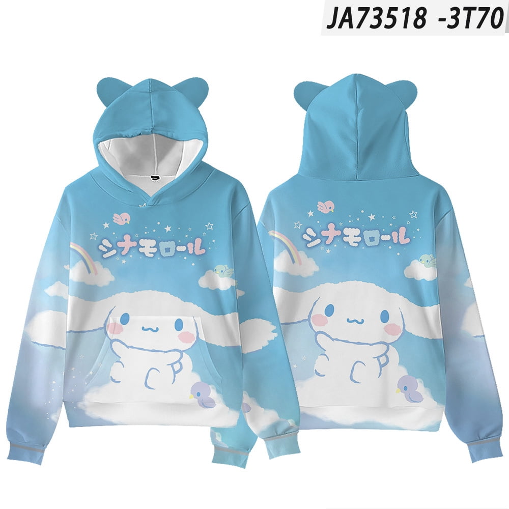 Sudadera con capucha y estampado digital con orejas de gato de Sanrio y ...