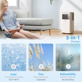 HOMCOM Compact 8,000 BTU Portable Air Conditioning Unit, White ...