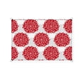 Abstract Dahlia Sun Shade Sail 12'X16' Vintage Farmhouse Red Country ...