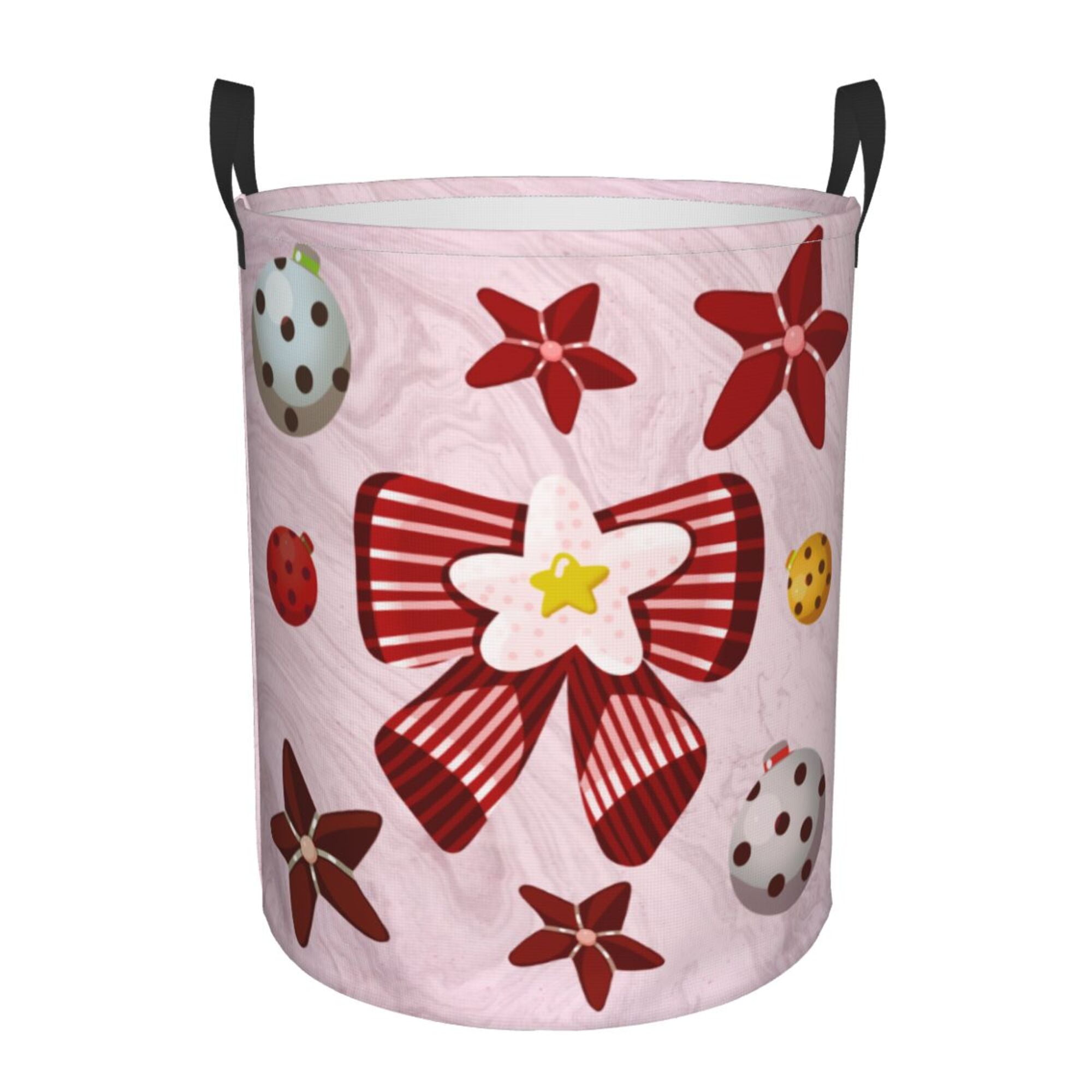 Red Star Bow Christmas Decoration Laundry Basket Organizer Collapsible ...