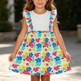 Bxsruta Girls Floral Print Sleeveless Casual Dress with Ruffle Shoulder ...