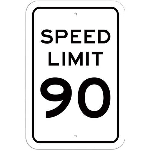 Speed Limit 90 Sign - Walmart.com